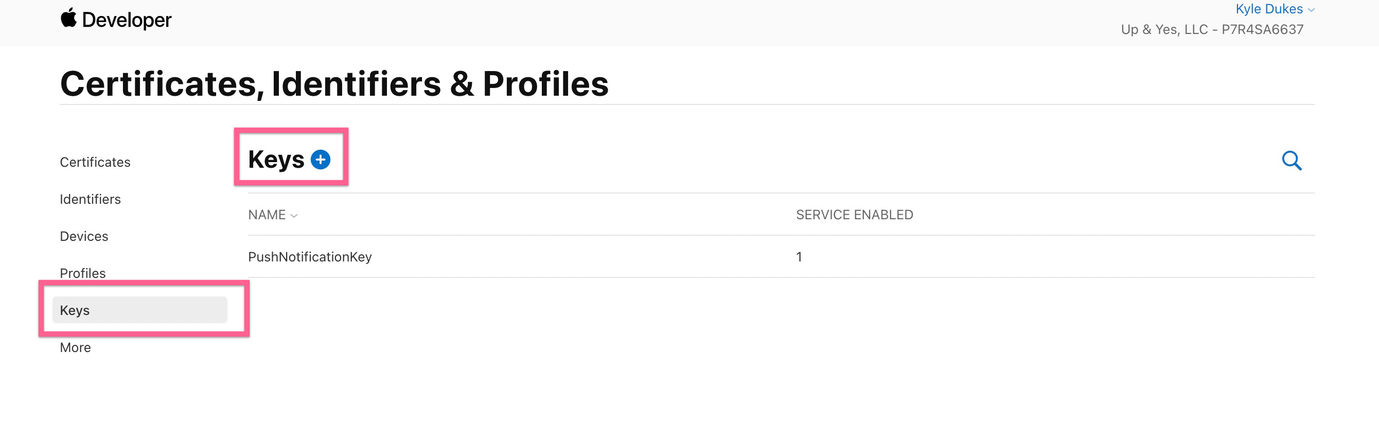 ECOM Mobile App | How to create Apple iOS Push Notification API Keys